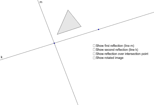 Double Reflection Over Intersecting Lines – GeoGebra