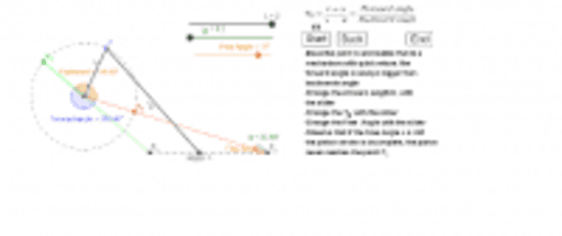 Synthesis of a slider crank with quick return – GeoGebra