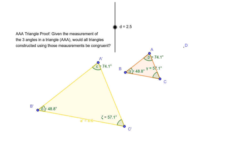 Room 9 AAA Proof Triangles – GeoGebra