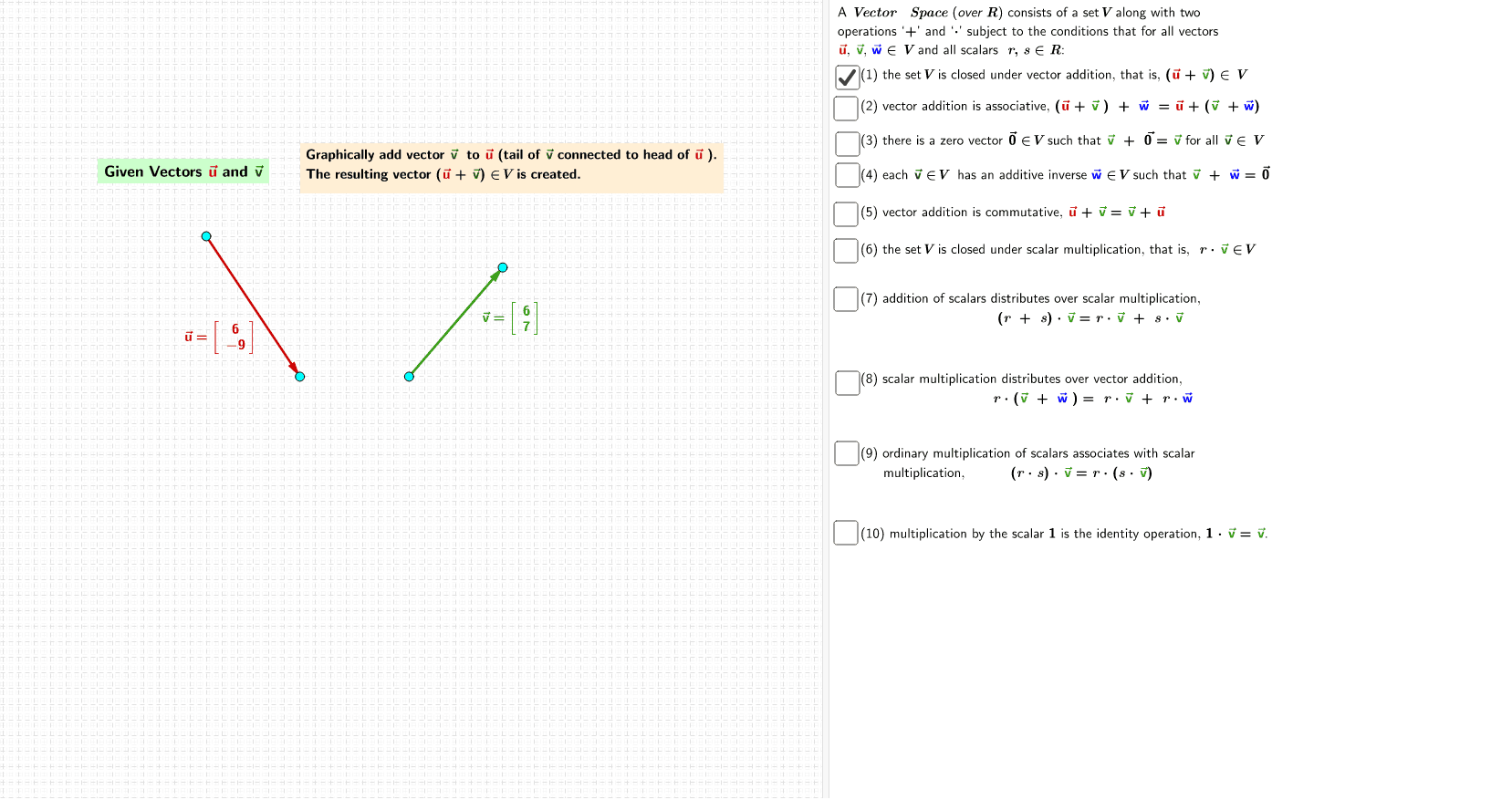 Vector Properties – GeoGebra