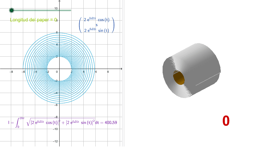The toilet paper roll – GeoGebra