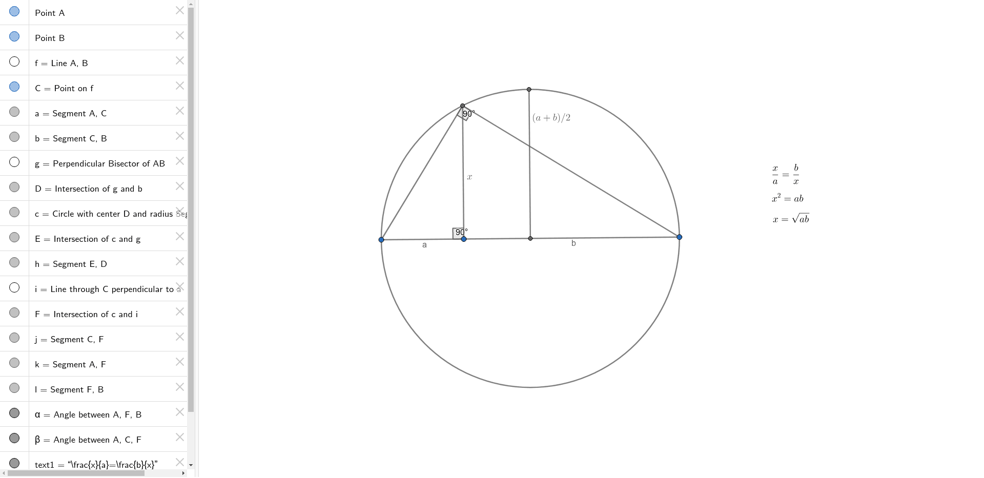 Arithmetic-Geometric Mean Inequality – GeoGebra