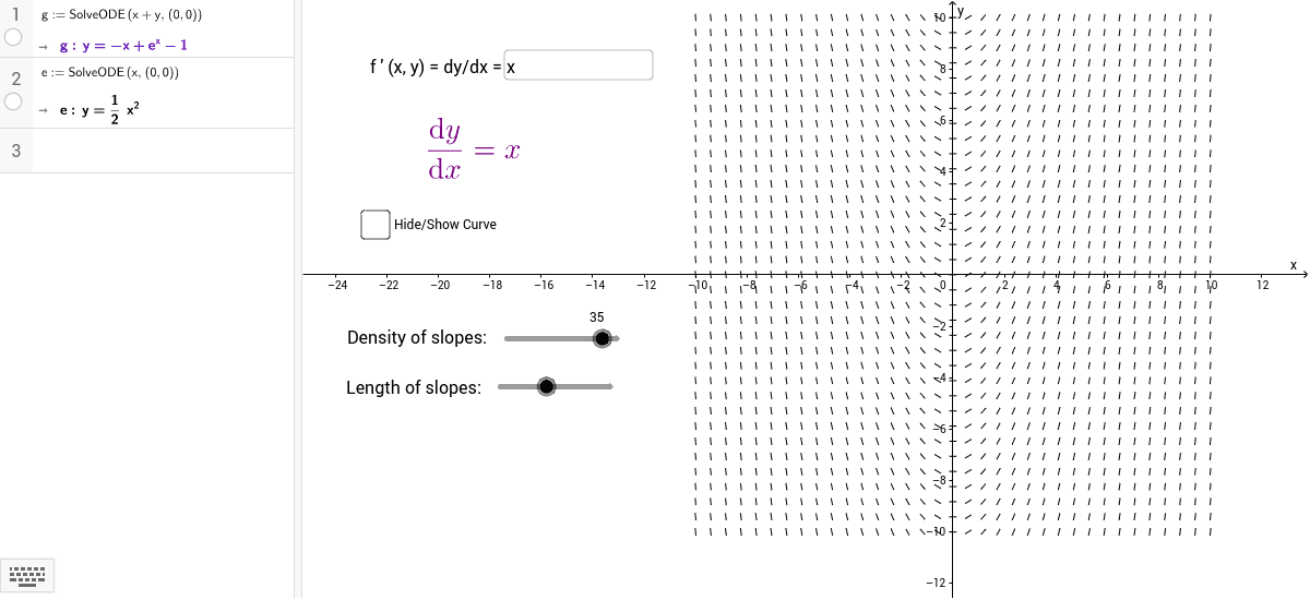 slope fields – GeoGebra
