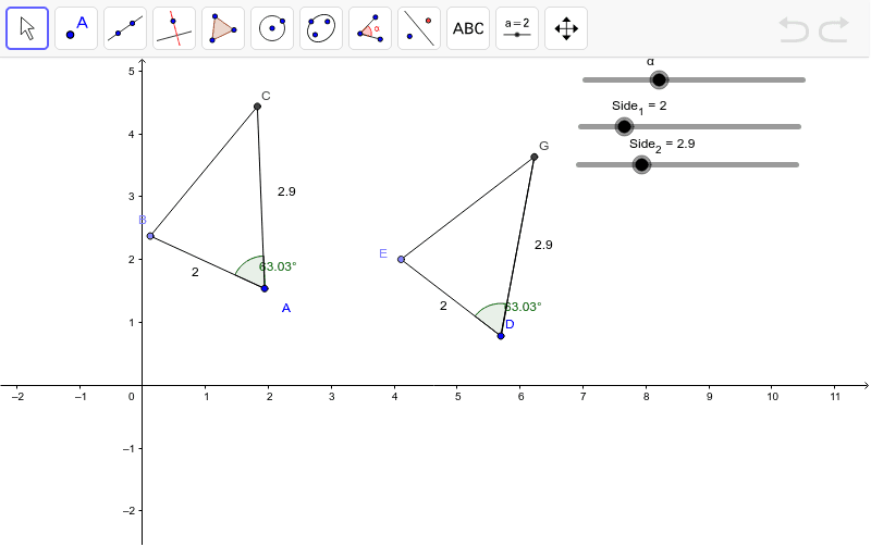 SAS Triangle Exploration – GeoGebra