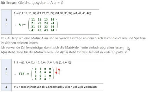 Grundsätzliche Matrix-Operationen – GeoGebra