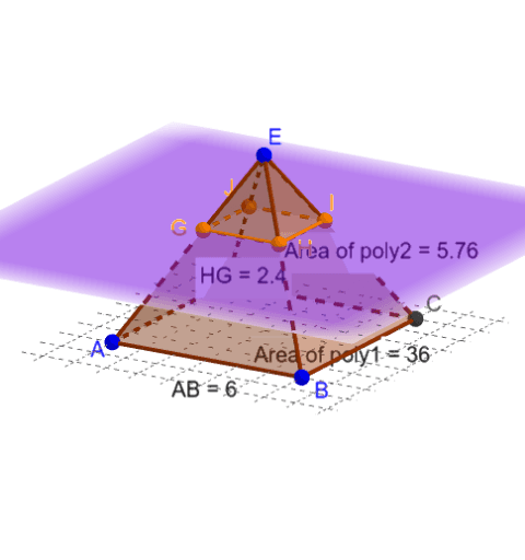 Pyramid cross section – GeoGebra