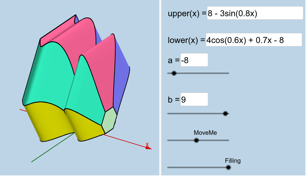 Modifiable Solid: Regular Hexagon Cross Sections Parallel to yAxis – GeoGebra