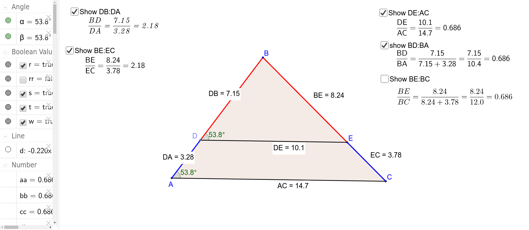 Proportionality Theorems FoG GeoGebra proportionality-theorems-fog-geogebra