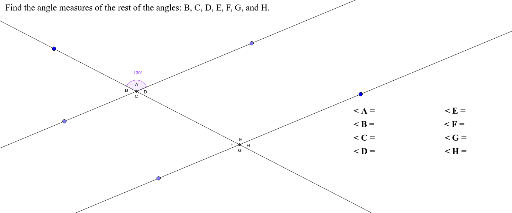 Parallel Lines & a Transversal (Discovery) – GeoGebra