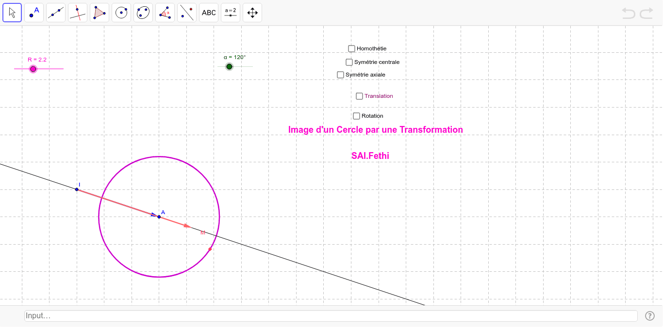 image d'un cercle par une transformation – GeoGebra