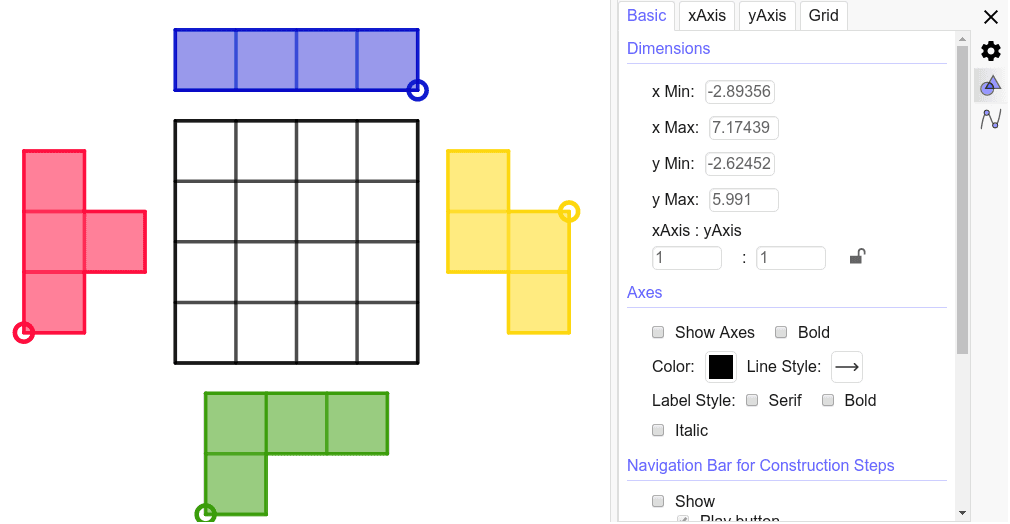 Can you fit the four pieces into the square? Why? – GeoGebra