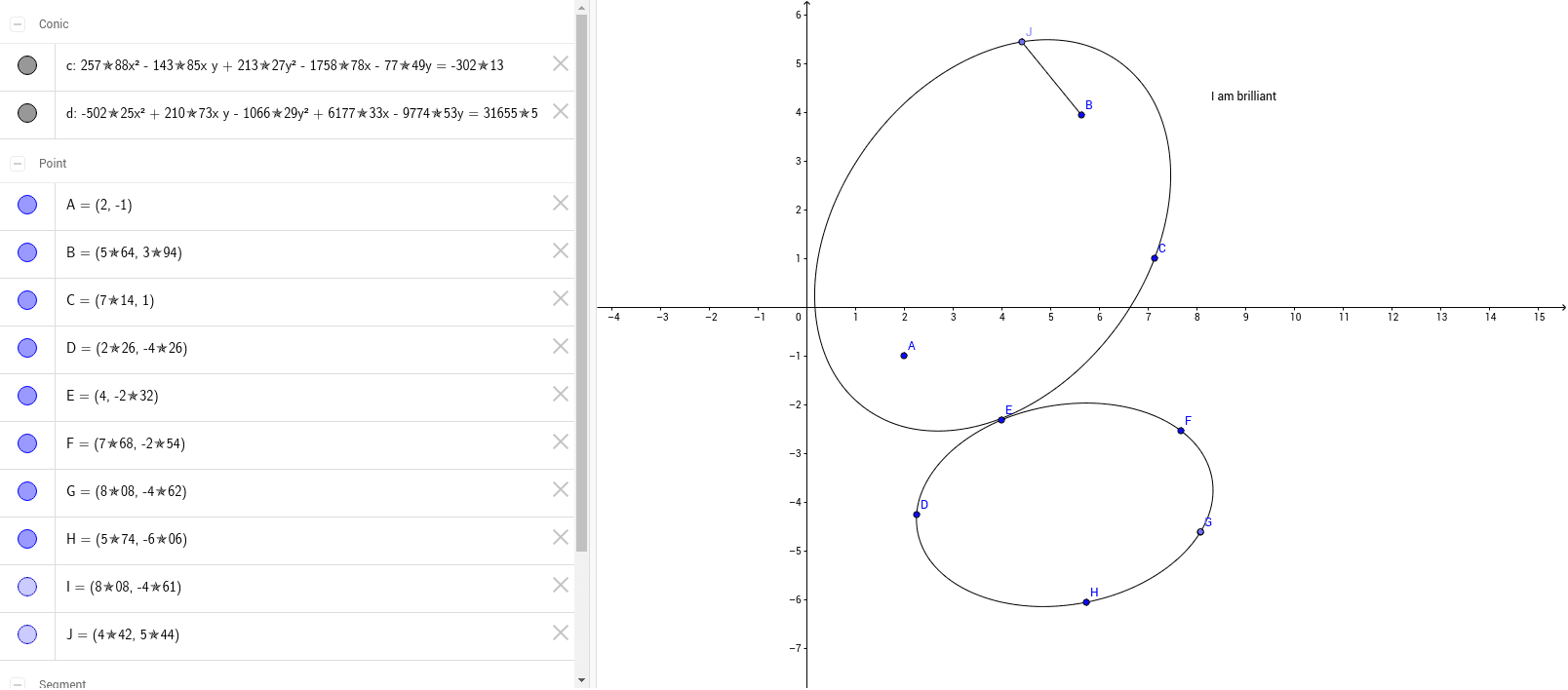 Ellipses and properties – GeoGebra