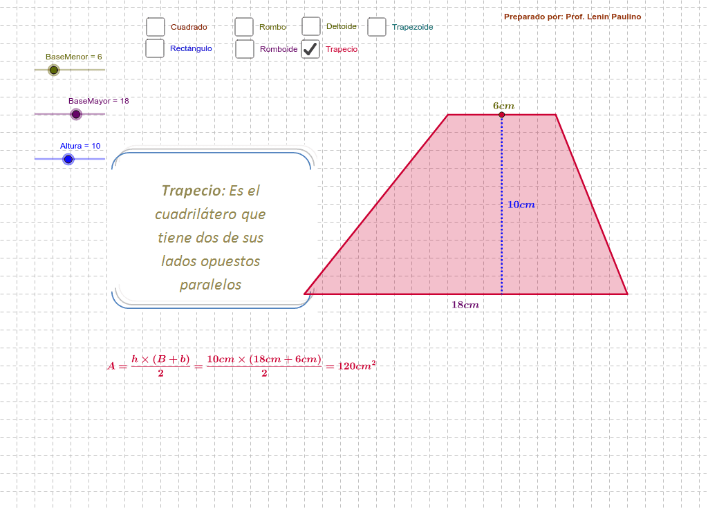 Área Cuadriláteros – GeoGebra
