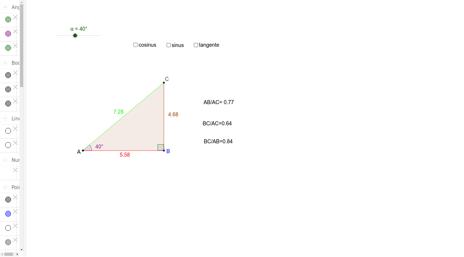 Trigo 3e – GeoGebra