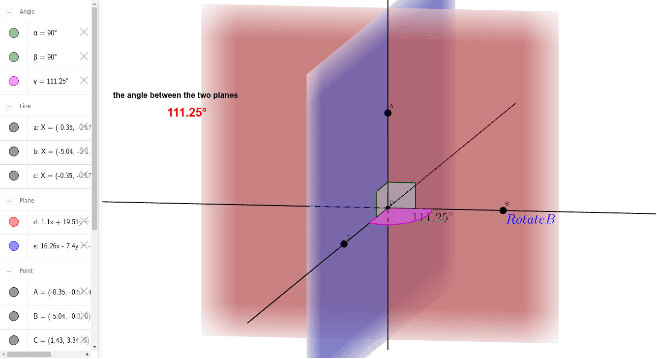 Angle between Two planes In space Geometry – GeoGebra