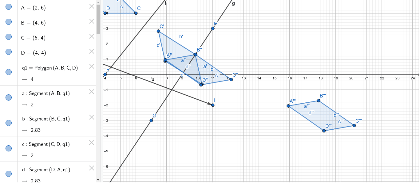Double Reflection and a Diagonal Translation – GeoGebra