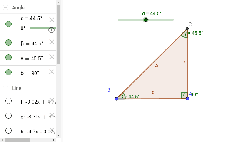 Right Triangle with Slider – GeoGebra