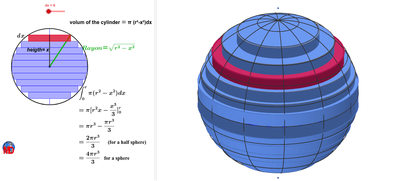 Volume of the sphere – GeoGebra