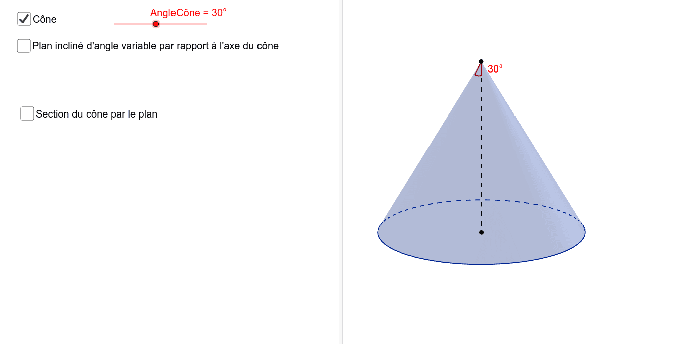 Sections coniques – GeoGebra