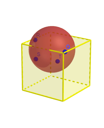 Sphere through 4 random points – GeoGebra