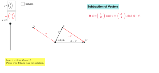 Subtraction of Vectors – GeoGebra