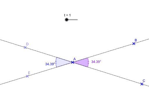 angles opposés par le sommet – GeoGebra