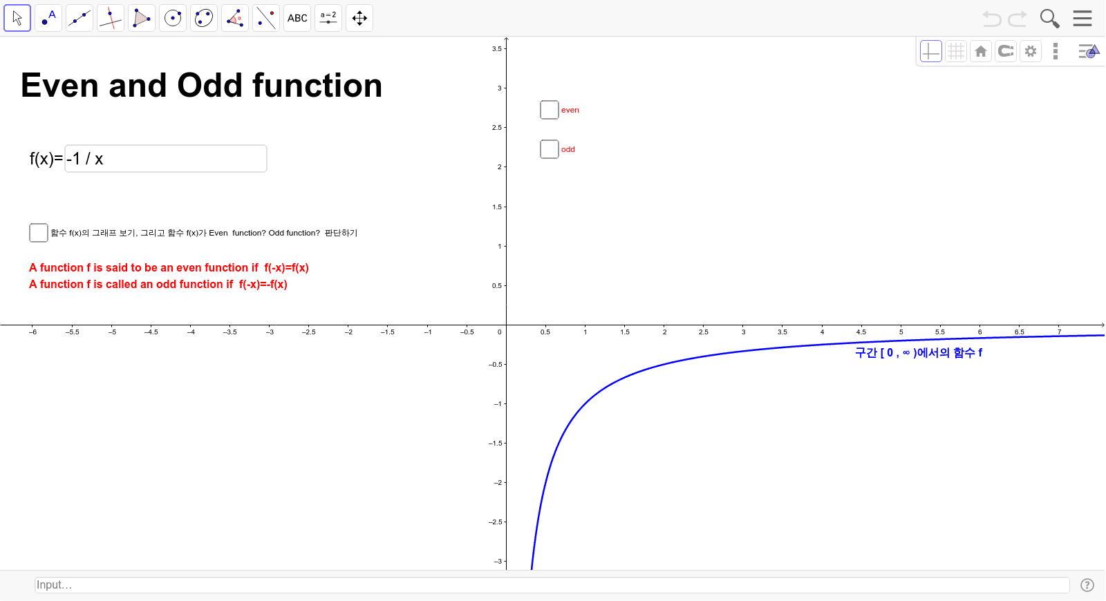 Even and Odd function – GeoGebra