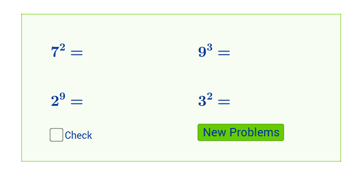 Exponent Number Facts – GeoGebra