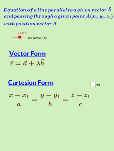 vector point form of a line – GeoGebra