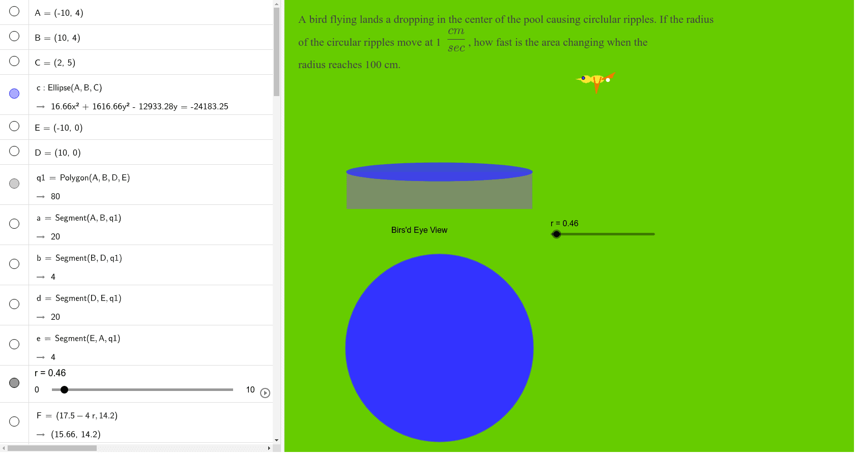 Related Rates (circles) – GeoGebra