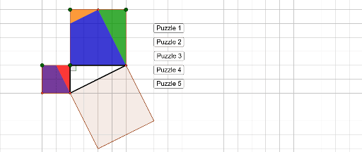 Puzzles de Pythagore // Pythagora's puzzles – GeoGebra