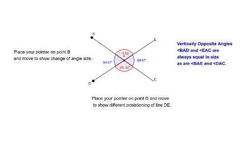 Vertically Opposite Angles Theorem – GeoGebra