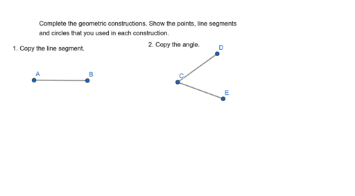 Construction: Copy Line Segment and Angle – GeoGebra