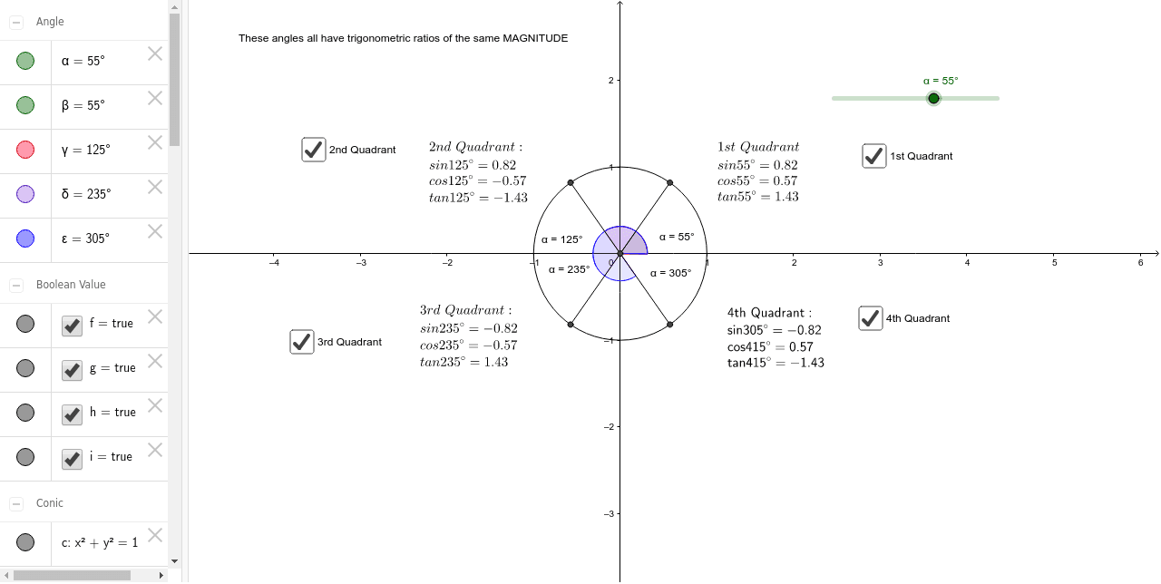 Angles with Ratios the Same – GeoGebra