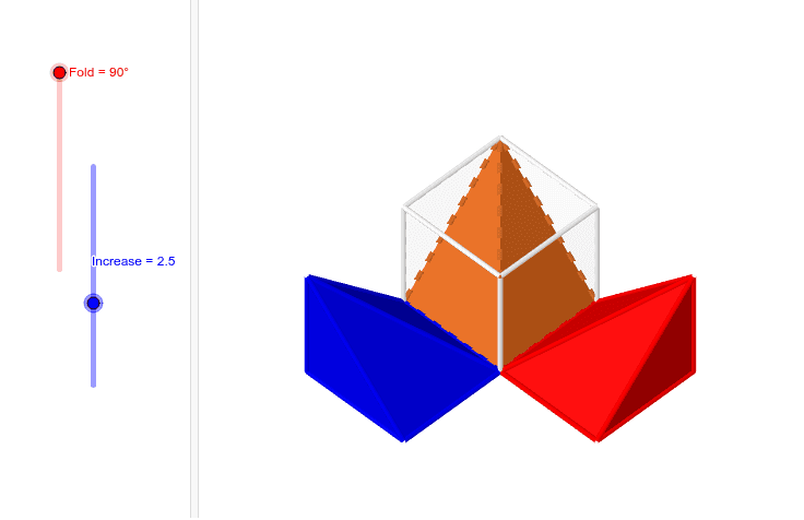 Volume of pyramid is 1/3 volume of cube (Method II ) – GeoGebra