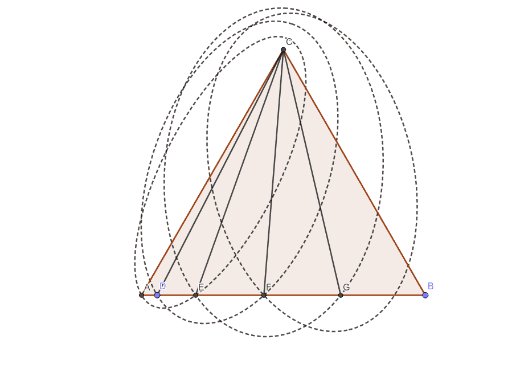 Divide a triangle into triangles of equal perimeter – GeoGebra