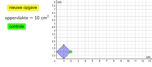 teken ruit met gegeven oppervlakte – GeoGebra