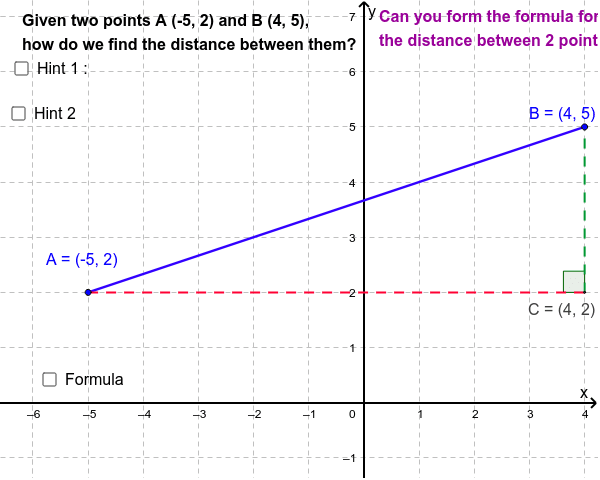 Distance Between Two Points – GeoGebra