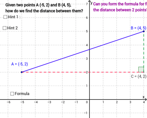 Distance Between Two Points – GeoGebra