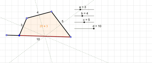 Maximum Area Given 4 Lengths 2 – GeoGebra