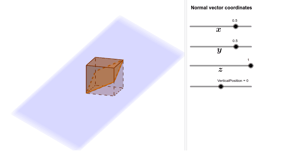 intersection of a cube and a plane – GeoGebra