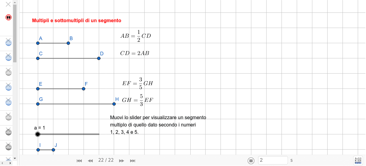 Multipli e sottomultipli di segmenti – GeoGebra