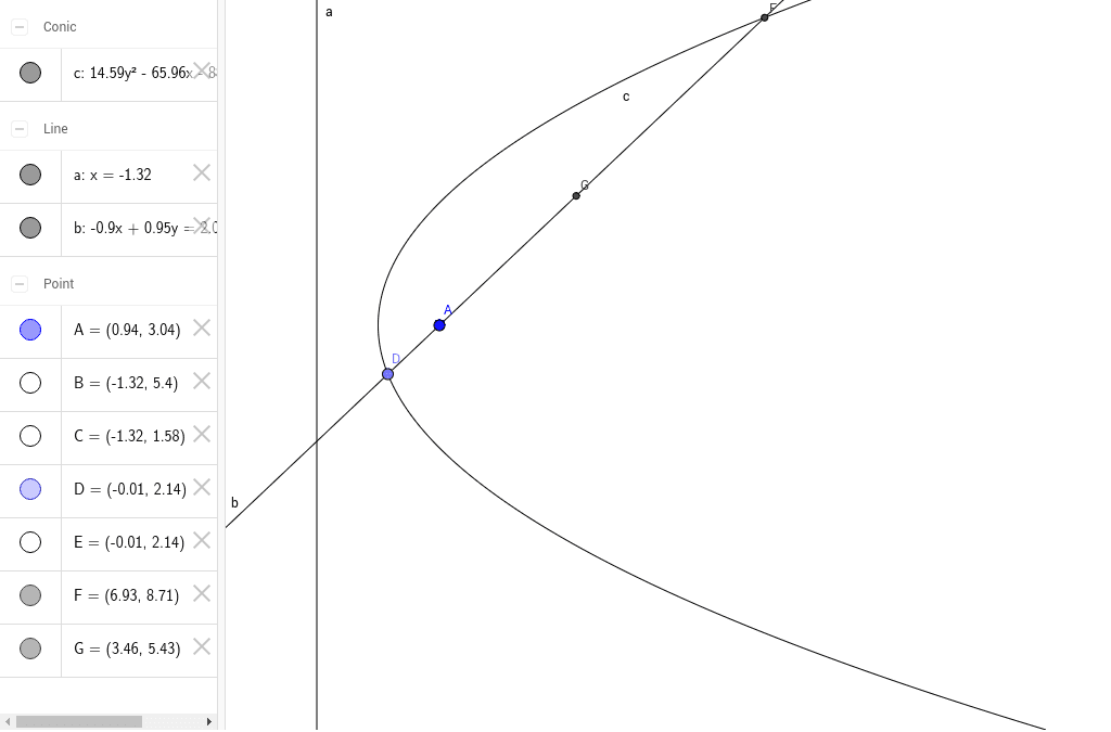 locus and conics (7) – GeoGebra