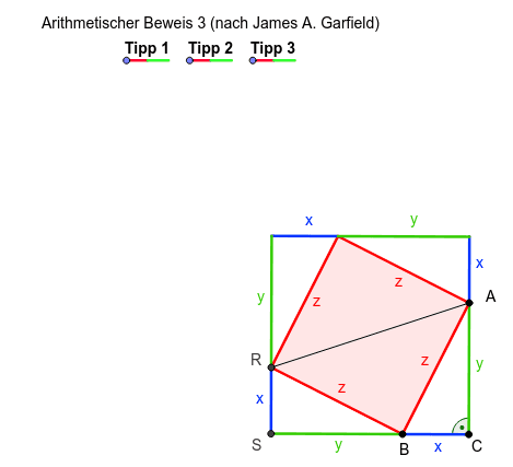 Animierter Beweis zum Satz von Pythagoras (3) – GeoGebra