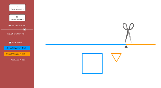 Optimization: Wire Problem 2 – GeoGebra