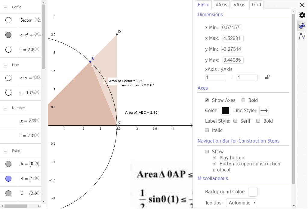 Squeeze Theorem – GeoGebra