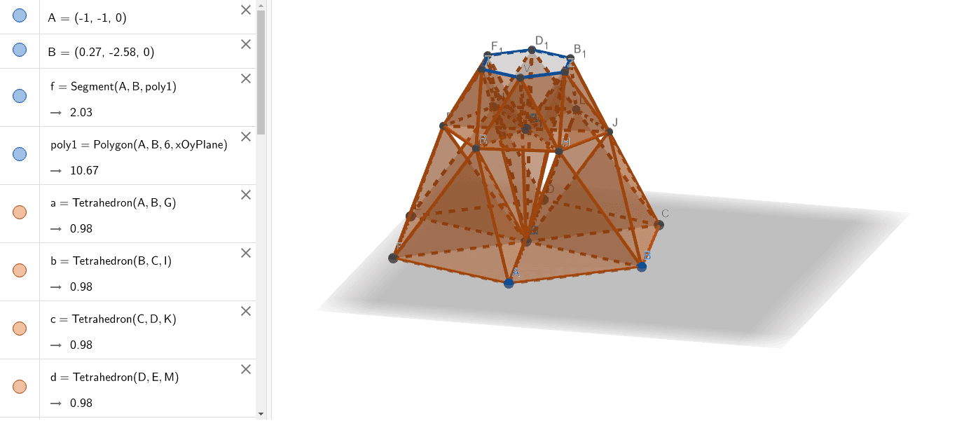 Hexagonal Pyramid Design – GeoGebra