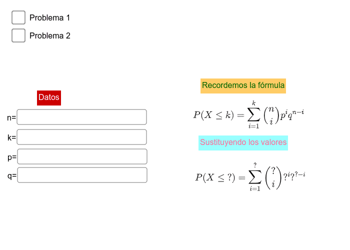 Probabilidad Binomial Distribución Binomial: Ejercicios 1