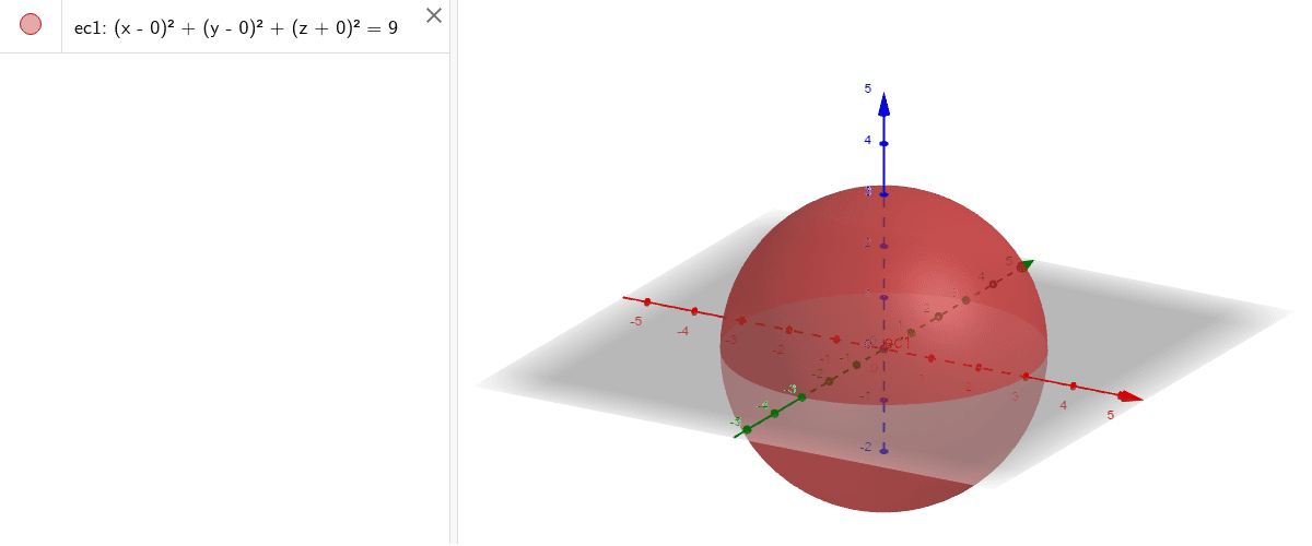 Ecuación de la esfera – GeoGebra