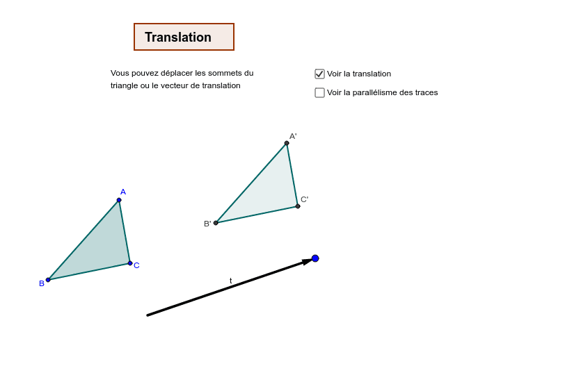 Explorer la translation – GeoGebra